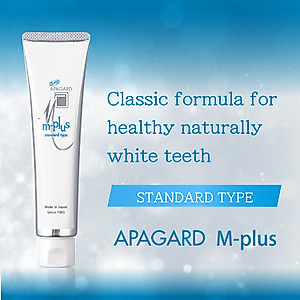 APAGARD® M-plus, Sangi's Nano-Hydroxyapatite Toothpaste for Naturally Whiter Teeth Made in Japan, No Fluoride, for family use, 125g / 4.4 oz, Mild Mint Flavor, 1 Pack