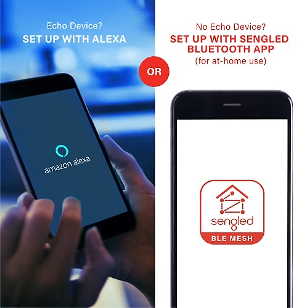 Sengled Smart Plug Works with Alexa, Amazon Smart Plug Bluetooth Mesh, Alexa Plug Smart Outlet Remote Control, 15A Smart Socket, 1800W, Timer & Schedule, FCC Certified, No Hub Required, 2-Pack