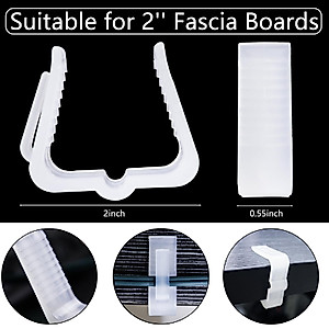 CXLHO 50 Pieces Christmas Holiday Light Hanger Hooks, 1.62" Fascia Boards Clips White, Plastic Holiday Light Clips for C7, C9, Mini String Lights Outdoor Roof Roofline Deck Eave Christmas Decoration