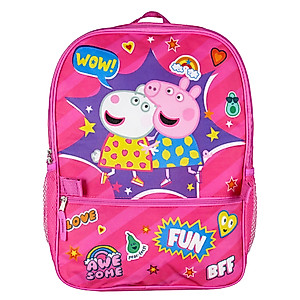 Peppa Pig School Travel Backpack Set For Girls With Detachable Insulated Lunch Box