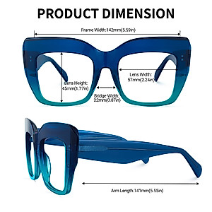 Zeelool Readers Thick Cat Eye Reading Glasses Charmaine ZOA01901