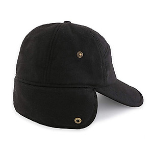 Home Prefer Winter Baseball Cap Earflap Fitted Hats Mens Faux Fur Hunting Hat Mens Winter Cap Black Large