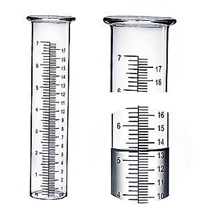BIUWING Plastic rain Gauge Replacement Tube, 7'' Capacity rain gauges Tubes for Yard Garden Outdoor Home, Best Rated, No Frost Freeze Crack, Not Fragile (2 pcs)