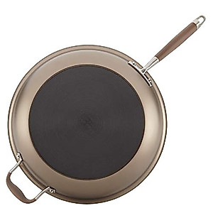 Anolon Advanced Hard Anodized Nonstick Fry Pan/Large Skillet with Helper Handle, 14", Light Brown