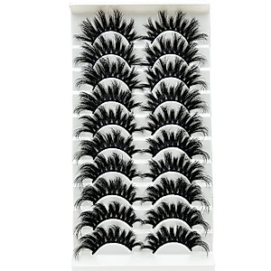 20MM 3D Mink Lashes Fluffy, Long Wispy Cat Eye 25 MM Lashes Pack Wholesale Dramatic Fluffy Mink Eyelashes Natural Look
