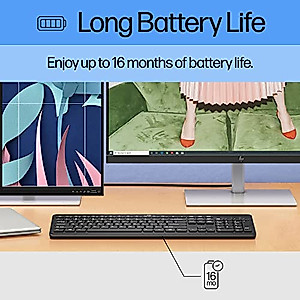 HP 230 Wireless Keyboard - Wireless Connection - Low-Profile, Quiet Design - Windows & Mac OS - Laptop, PC Compatible - Shortcut Keys & Number Pad - Long Battery Life (‎3L1E7AA#ABA),Black