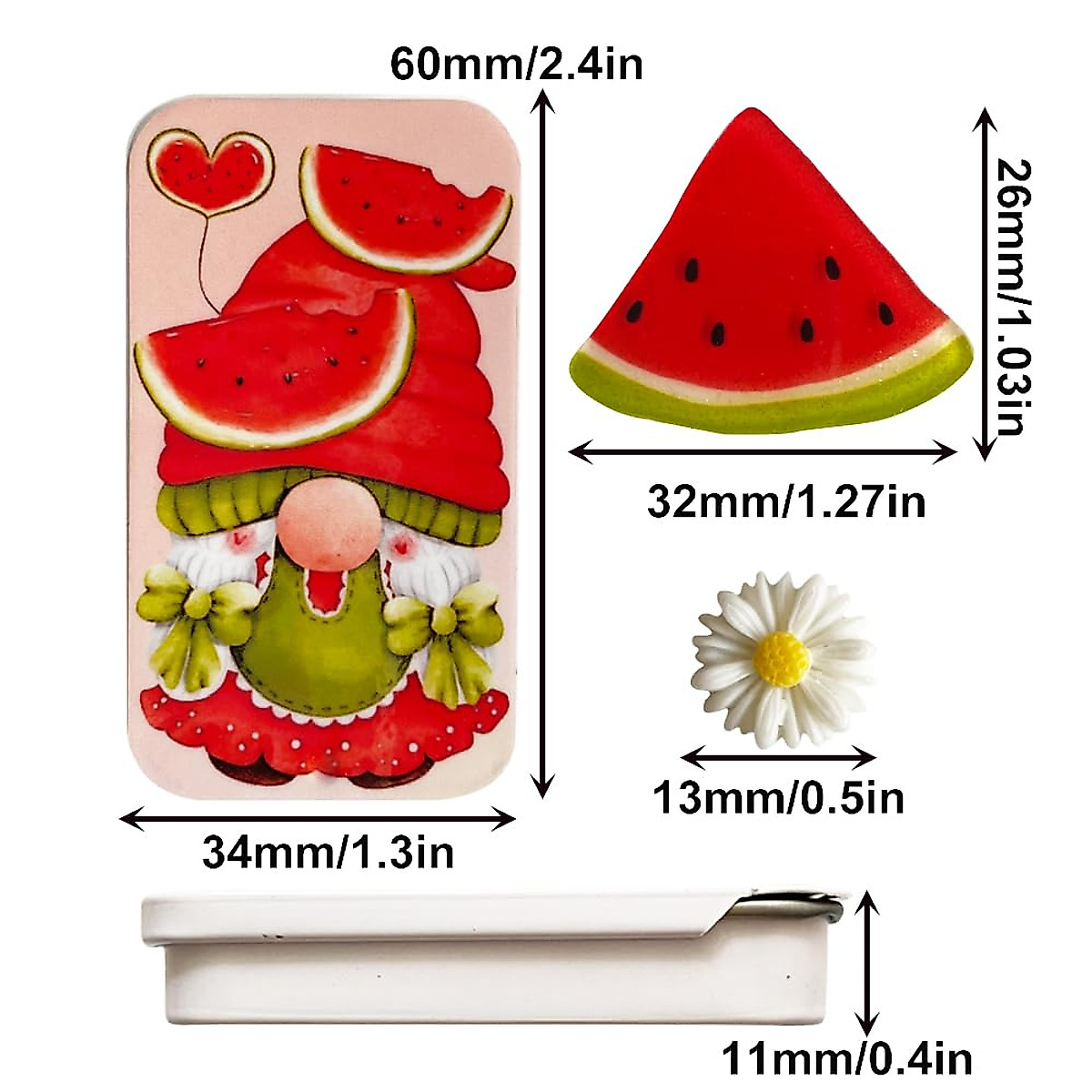 ZDDPDJ Lovely Gnome Magnetic Needle Case Sewing Storage Container and Fruit Needle Minder for Embroidery Cross Stitch Needlework Craft Accessories (Watermelon)