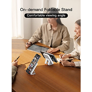 NEWDERY Wireless Power Bank, 10000mAh Magnetic Portable Charger with Foldable Stand 22W USB C, 15W Fast Charging External Battery Pack for iPhone 15 Pro Max/15 Plus/15 Pro/15, iPhone 14/13/12 Series