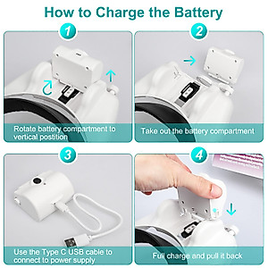Headband Magnifier Glasses, Linkhood 1X to 14X Rechargeable Head Magnifier with LED Light, Handsfree Head Mount Magnifying Glass with 6 Detachable Lens for Close Work Reading Jewelry Crafts Repair
