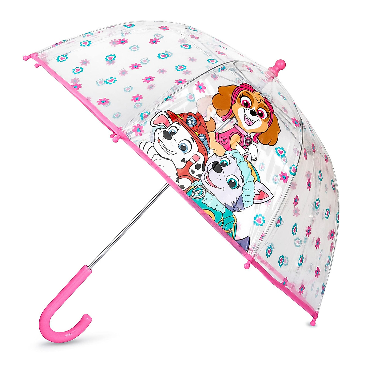 ABG Accessories ABG girls Kids Clear for Rain Girl's, Transparent with an Easy Grip Handle, Dome Windproof, Ag Bubble Umbrella, Paw Patrol, Age 3-10 US