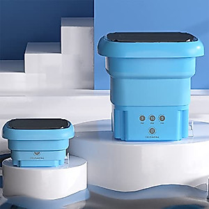 Headerbs Mini Washer, Spin Dry Portable Washing Bucket Widely Applicable for Travel (Blue)
