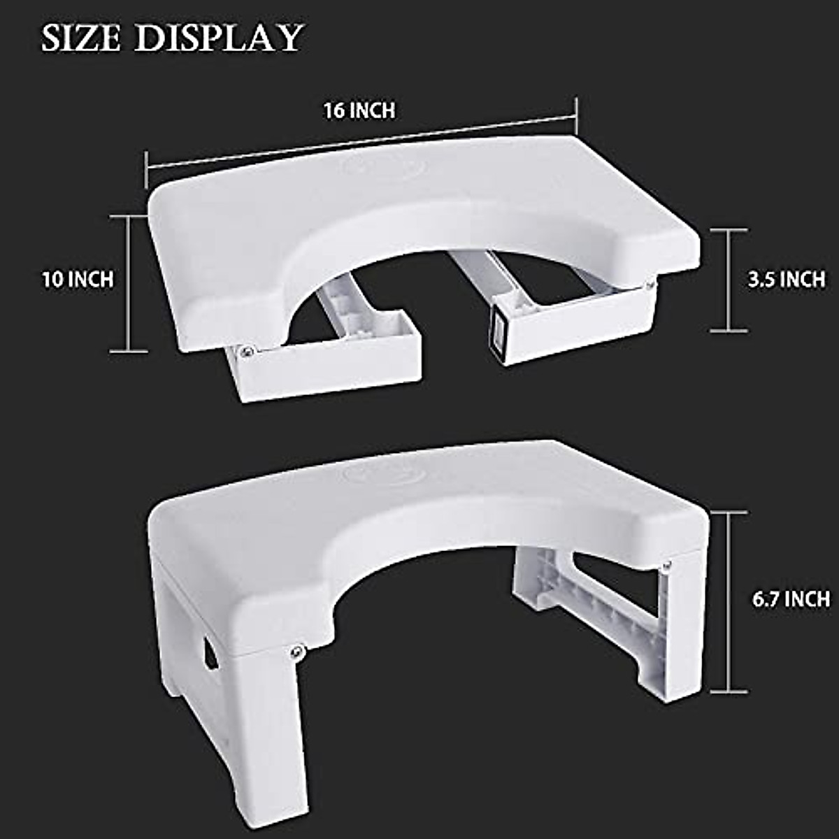 Toilet Stool Foldable Poop Stool Adult Bathroom Stool Toilet Step Poop Foot Stool with Scented Bead Box Folding Squat for Toddler and Adult Bathroom Stool 7-inch Height Toilet Assistance Steps White