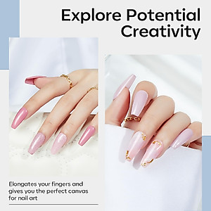 modelones Nail Tips and Glue Gel Kit, Gel x Nail Kit with 4-in-One Nail Glue, 500Pcs Nail Tips Half Matte Medium Coffin Shape, Mini LED Nail Lamp, Nail Dehydrator for Fast Extension Salon Nail Art