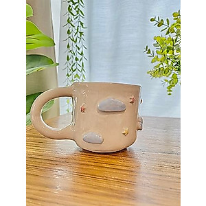 Witch cat on the broom wizard world, magic white Handmade ceramic cup, Hand-painted mug, Unique Surprise gift for Christmas or Birthday. Dishwasher and Microwave safe