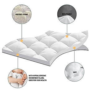 Minoroty Extra Thick Mattress Topper Twin Size, Down Alternative Fill Plush Mattress Pad Cover Topper, Cooling Pillow Top with 8-21Inch Deep Pocket, White