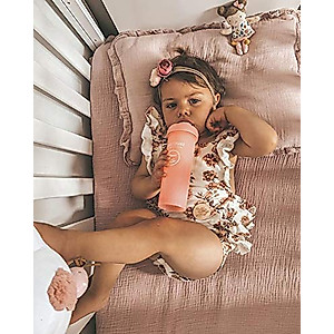 Twistshake Anti Colic Baby Bottles - Premium 330ml/11oz Bottles with 100ml Milk Storage Container for a Comfortable Feeding Experience for Baby Care - Pastel Grey