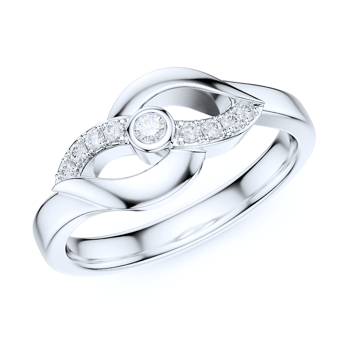 PRSTANI Sterling Silver Fancy Wave Kissing Lips Infinity Fashion Simulated Diamond Promise Ring Engagement Ring (9)