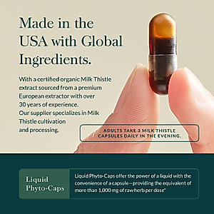 Gaia Herbs Milk Thistle - Liver Supplement & Cleanse Support for Maintaining Healthy Liver Function* - 60 Vegan Capsules (20-Day Supply)