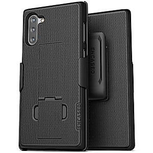 Encased Galaxy Note 10 Plus Belt Clip Case (2019 DuraClip) Ultra Slim Cover with Holster, Matte Black (Samsung Note 10+)