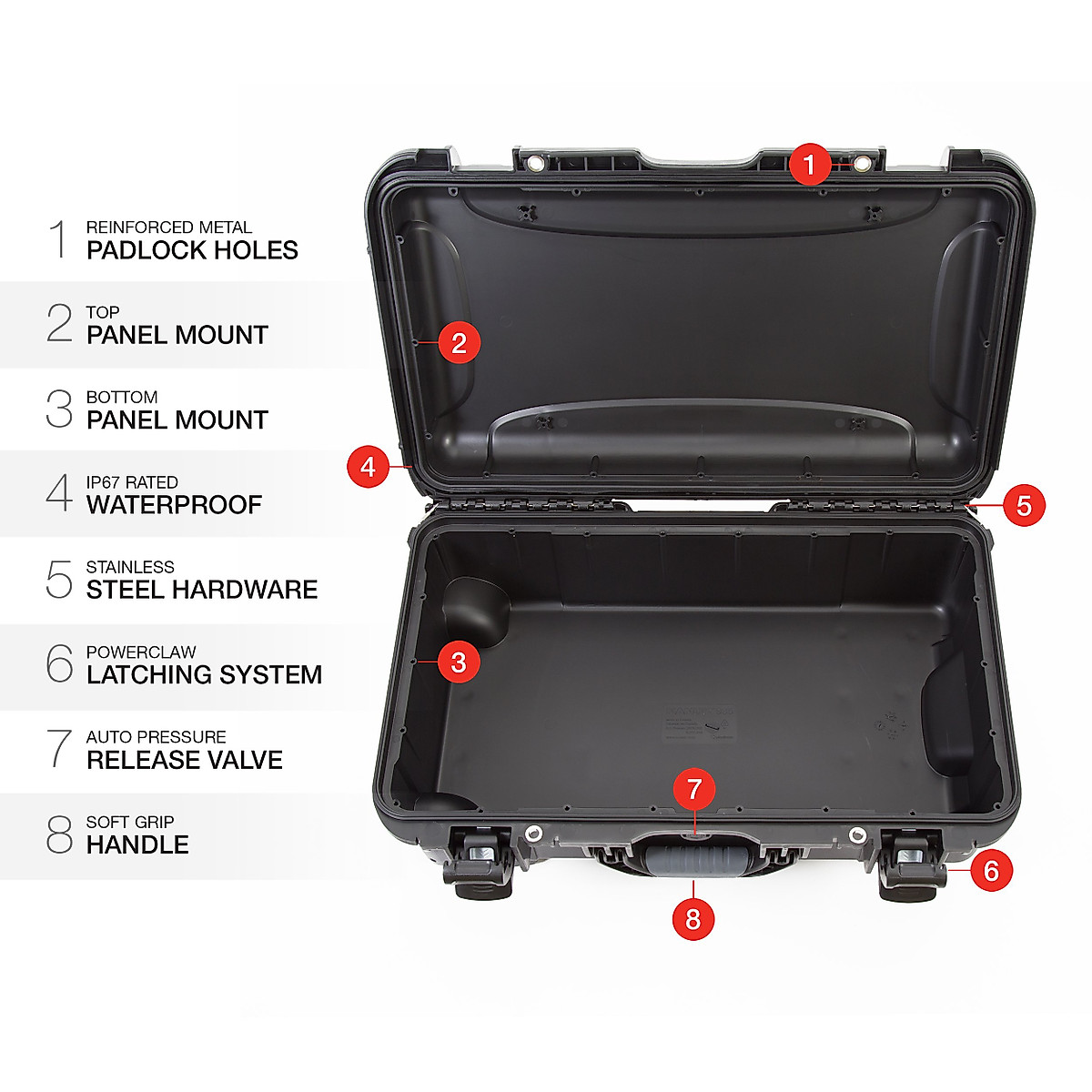 Nanuk Wheeled Series 935 Lightweight NK-7 Resin Waterproof Protective Case for DSLR Camera, 3 Lenses, Flash, Black