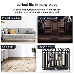 Hero Dog Large Dog Bed Crate Pad Mat for Dogs, 42" Soft Flannel Machine Washable Pet Beds with Non-Slip Bottom, Dark Grey L