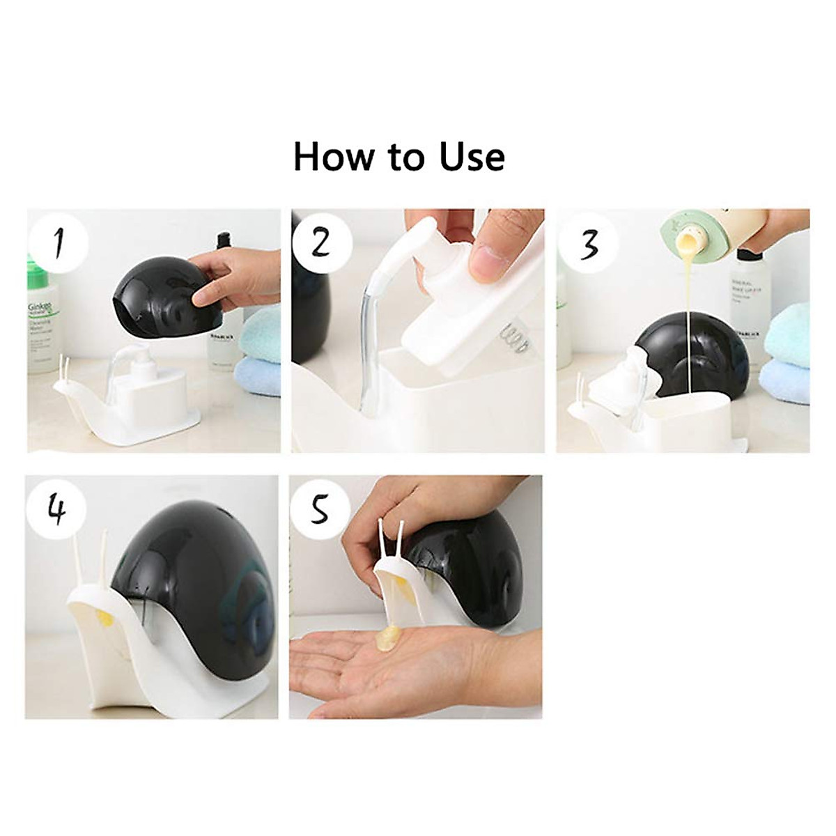 Cute Snail Soap Dispenser for Kitchen Bathroom etc. (120ML) (Brown)