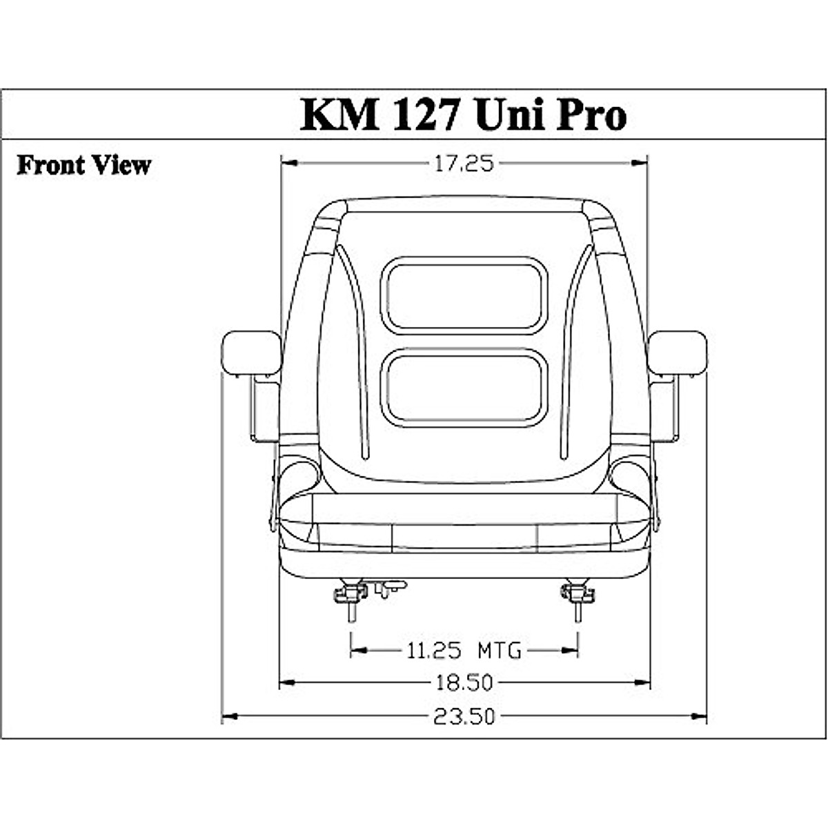 One New Gray Seat with Slide Rails & Arms Fits Ariens, Bad Boy, Craftsman, Dixon, Everride, Fits Exmark, Grasshopper, Gravely, Fits Husqvarna, Fits Kubota, Land Pride, Simplicity, Snapper, Fits Toro,