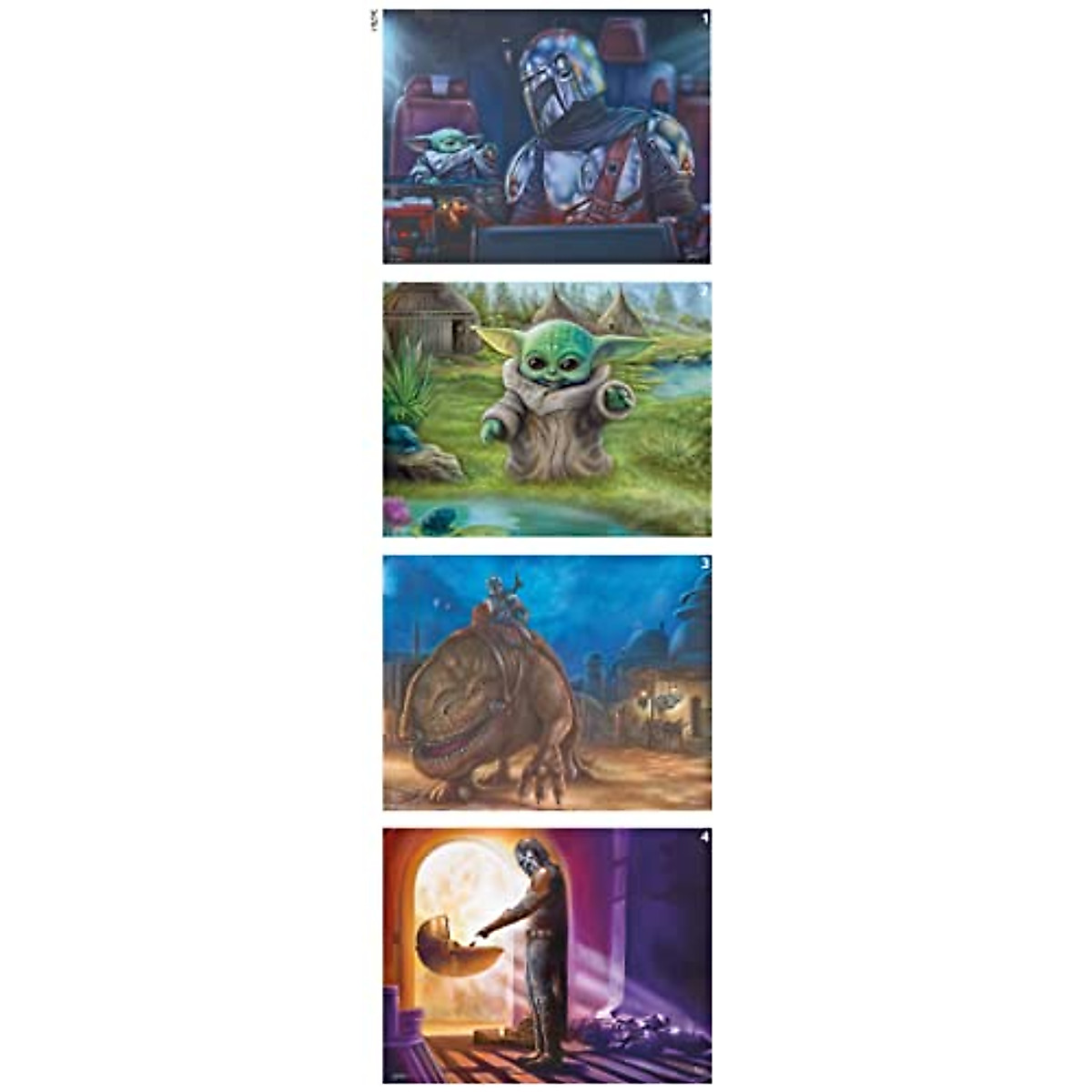 Ceaco - 4 in 1 Multipack - Thomas Kinkade - Mandalorian Collection - (4) 500 Piece Jigsaw Puzzles