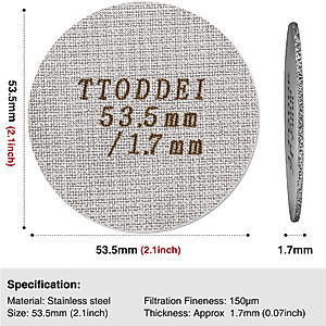 54mm Espresso Puck Screen Coffee Portafilter Puck Screen Espresso Portafilter Lower Shower Screen Reusable Contact Screen 53.5mm