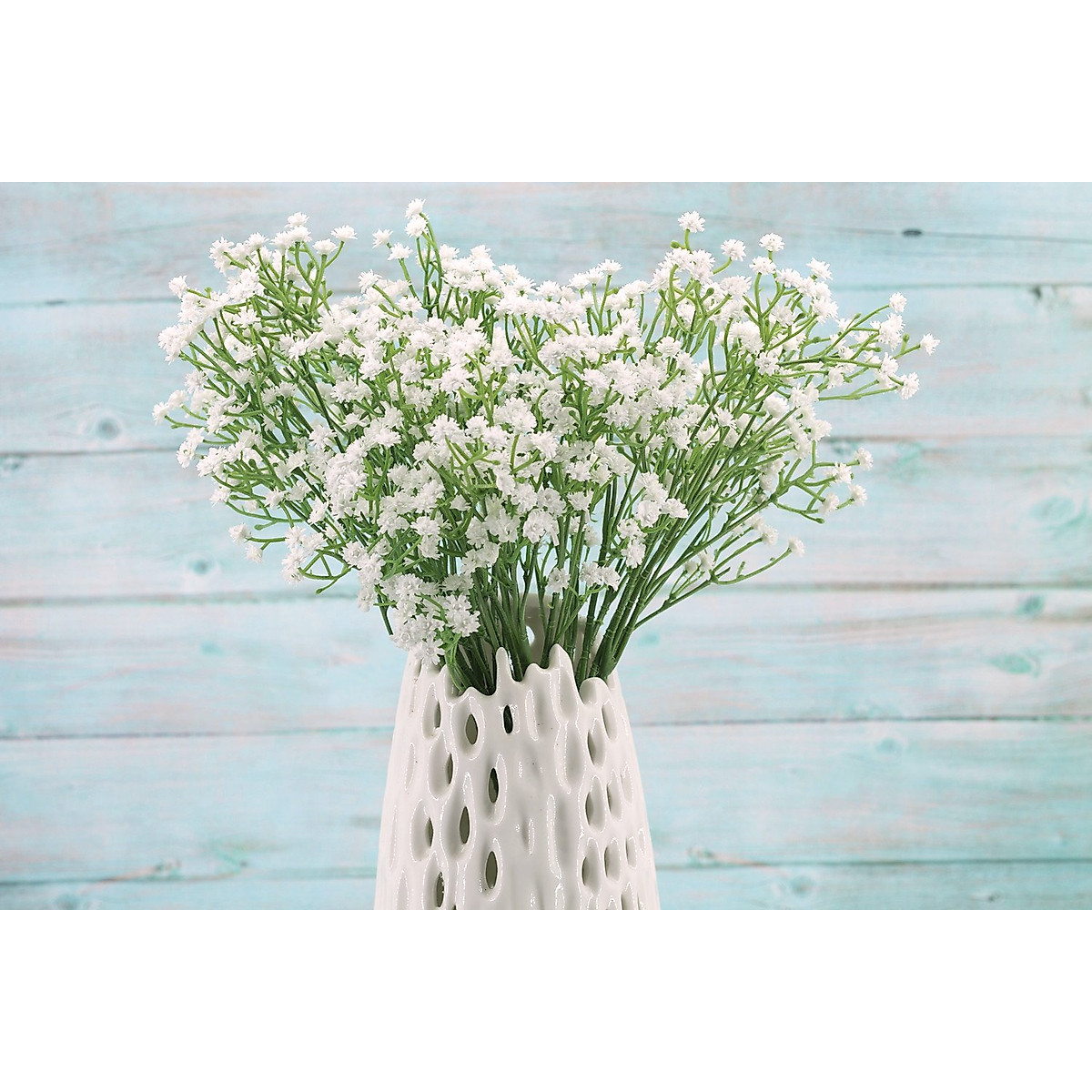Baby Breath, Gypsophila Artificial Fake Silk Plants, Real Touch Flowers DIY Home Garden for Wedding Party Decoration, Idea Present for Thanksgiving, Halloween, Christmas, New Year (White), 10Pcs