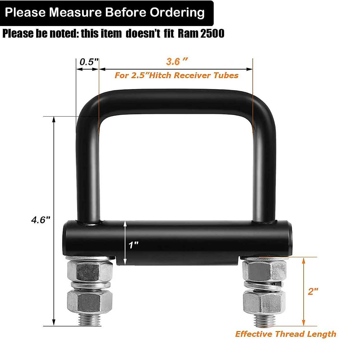 CZC AUTO Hitch Clamp Anti-Rattle Stabilizer Heavy Duty Cross Clamp 2 1/2 Inch for Hitches On Trailers of Trucks SUV Vans RV, Hitch Tightener Clamp for Hitch Tray Cargo Carrier Bike Rack Ball Mount