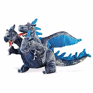 Folkmanis Three-Headed Blue Dragon Hand Puppet