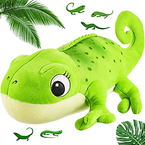 Zhanmai Chameleon Stuffed Animal Cute Chameleon Plush Doll Green Chameleon Toy Soft Stuffed Chameleon Toy for Birthday Baby Shower New Year Party Festival Supplies, 11.8 Inches