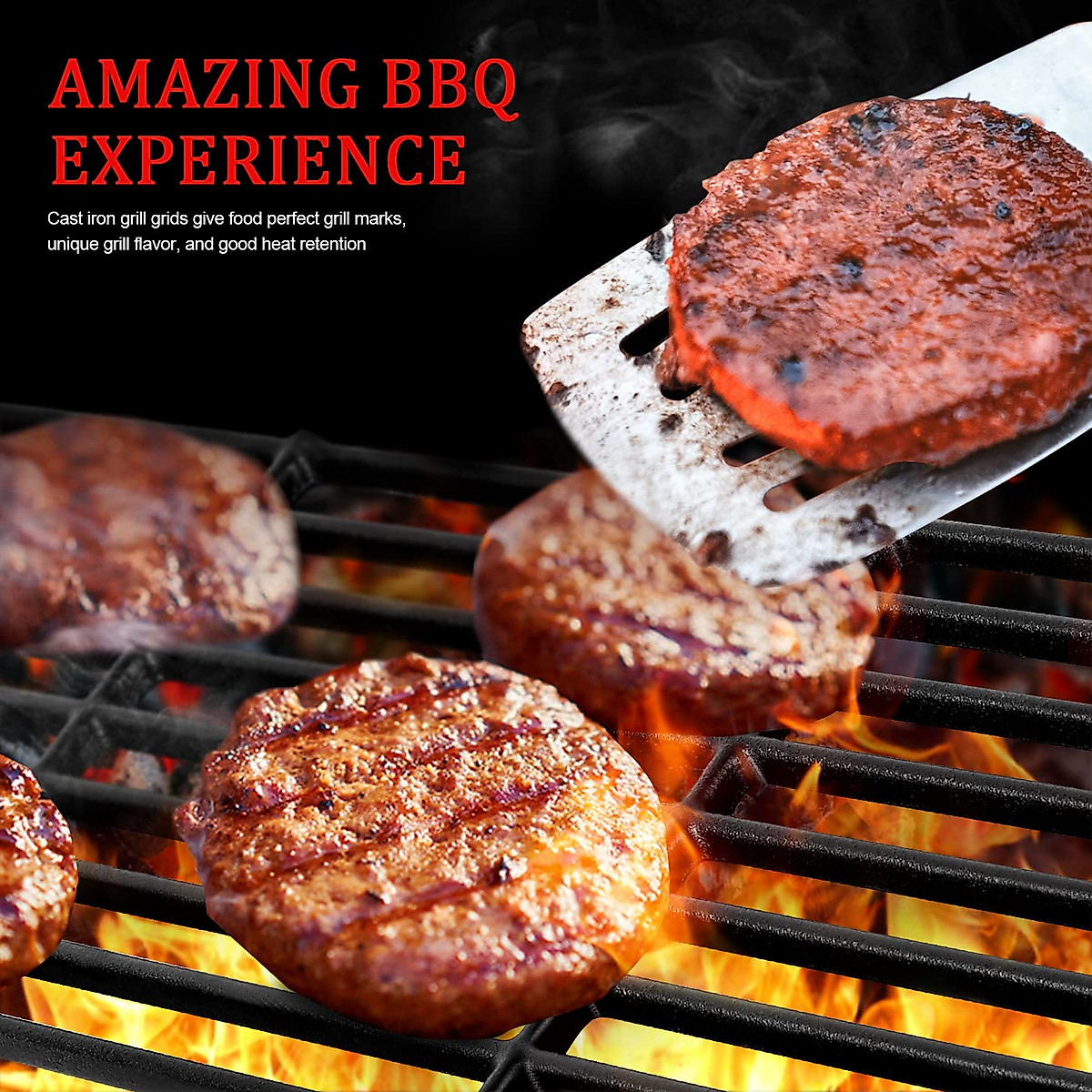 GGC 18" Grill Grates Replacement for Charbroil 463347017, 463377017, 4 Burner Performance Grill 463376018P2, 463376117, 463377117, 463673617, 463347519, 3 PCS 18 x 25 Cast Iron Grates for Char-Broil