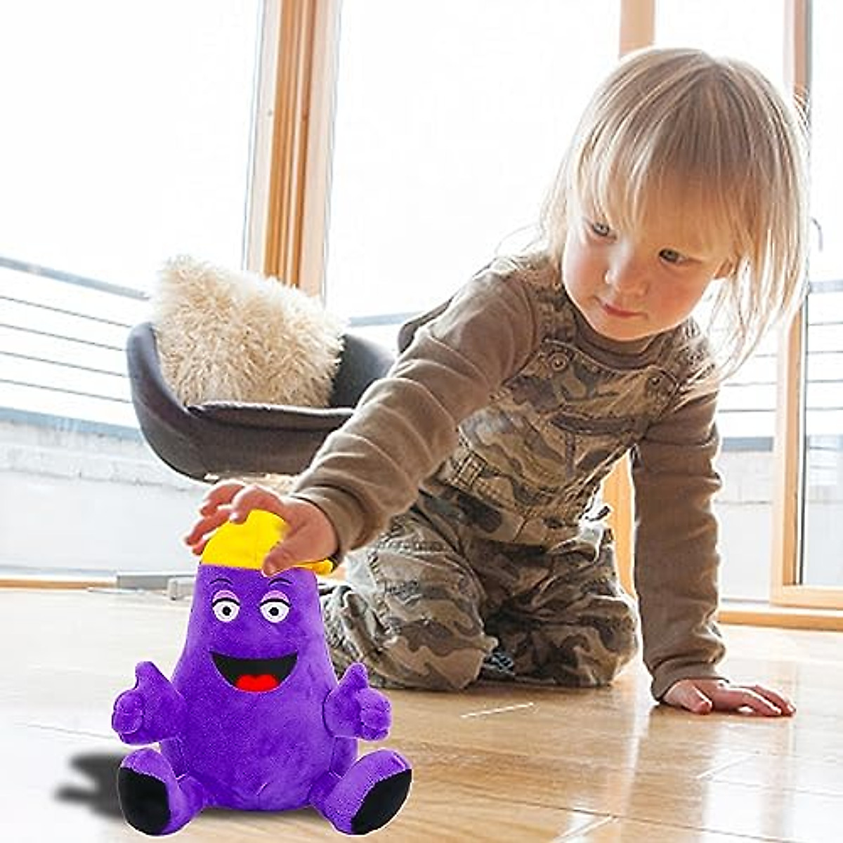 SAJISP Grimace Plush Toy Stuffed Animal Purple M Plushie Doll Toys Gift for Kids Children Grimace Plush 8inch Fans Gift Cute & Soft Stuffed Figure Doll for Kids and Adults