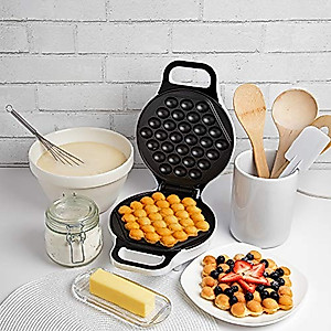 MasterChef Bubble Waffle Maker- Electric Non stick Hong Kong Egg Waffler Iron Griddle w FREE Recipe Guide- Ready in under 5 Minutes