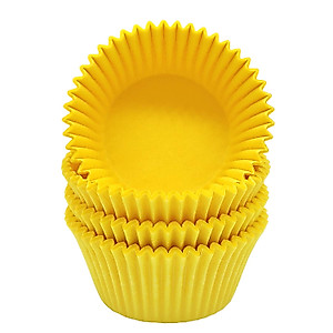Mombake Premium Yellow Greaseproof Cupcake Liners Muffin Paper Baking Cups Standard Size, 100-Count