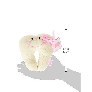 Mud Pie Knit Tooth Pillow, Pink, Small