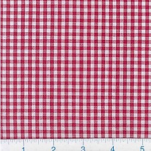 Kaufman 1/8'' Carolina Gingham Red, Fabric by the Yard