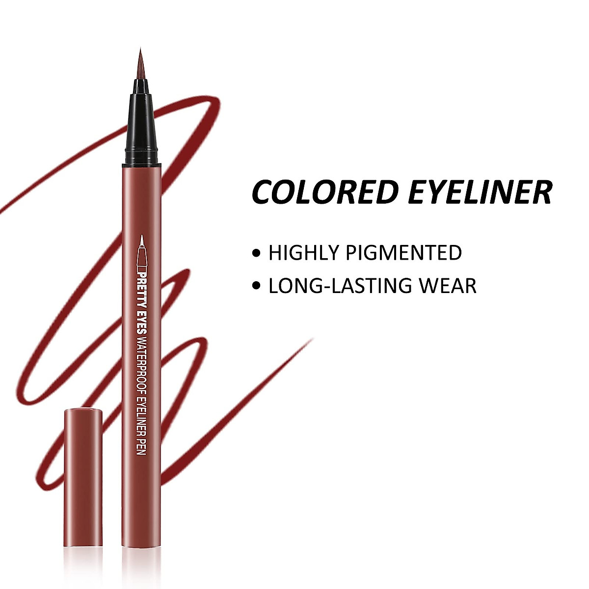 Boobeen Liquid Eyeliner Pen, Matte Eye Liner with Precision Tip, Long Lasting Eyeliner Pencil for Bold Eye Makeup, Glides on Smoothly