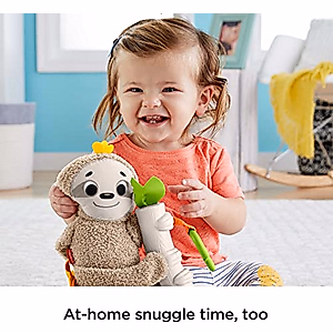 Fisher-Price Baby Toy Slow Much Fun Stroller Sloth With Motion & Sensory Details For Newborn Take-Along Play