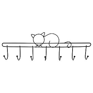 HOMSFOU 1pc Hangers Cat Simple Kitchen Home Purse Hook- Mounted Rail Practical Mount Hook Clothes Hooks Hats Back Wall Hanging Lovely Door Organizer Storage with Rustproof Art