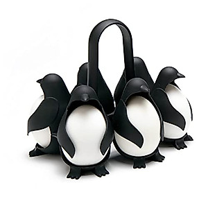 Penguin 3-in-1 Cook, Store and Serve Egg Holder. Easy-to-use Penguin-Shaped Boiled Egg Cooker Boiler for Making Hard or Soft Boiled Eggs. 6 Eggs Capacity