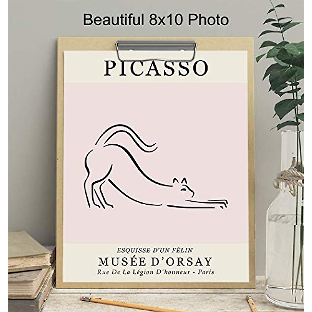 Cat Home Decor - Pablo Picasso Wall Art - Picasso Poster - Cat Wall Art - Pablo Picasso Poster - Pablo Picasso Prints - Pablo Picasso Art - Cat Wall Decor - Cute Cat Lover Gifts for Women - Pink