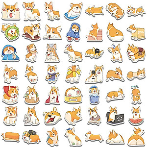 Corgi Stickers 100pcs Cute Animal Kawaii Fashion Cartoon Stickers Waterproof for Teens Girls and Boys Birthday Gift Party Favors (Corgi 100pcs)