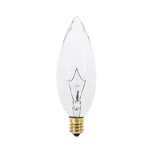 Satco S3283 Chandelier Bulb 40W Clear E12 Base, 25 Pack