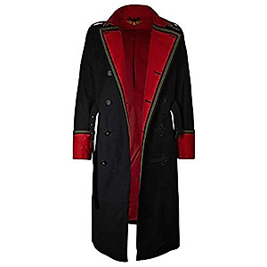 40k Warhammer Iconic Imperial Guard Costume Long Coat Red and Black Combination (Medium) (XX-Large)