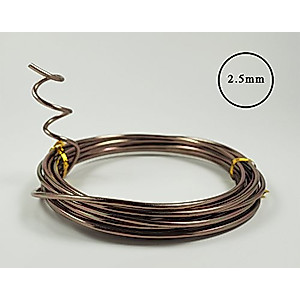 Anodized Aluminum Bonsai Training Wire 5-Size Starter Set with Canvas Bag - 1.0mm, 1.5mm, 2.0mm, 2.5mm, 3.0mm (147 feet total) - Choose Your Color (5 Sizes, Brown)