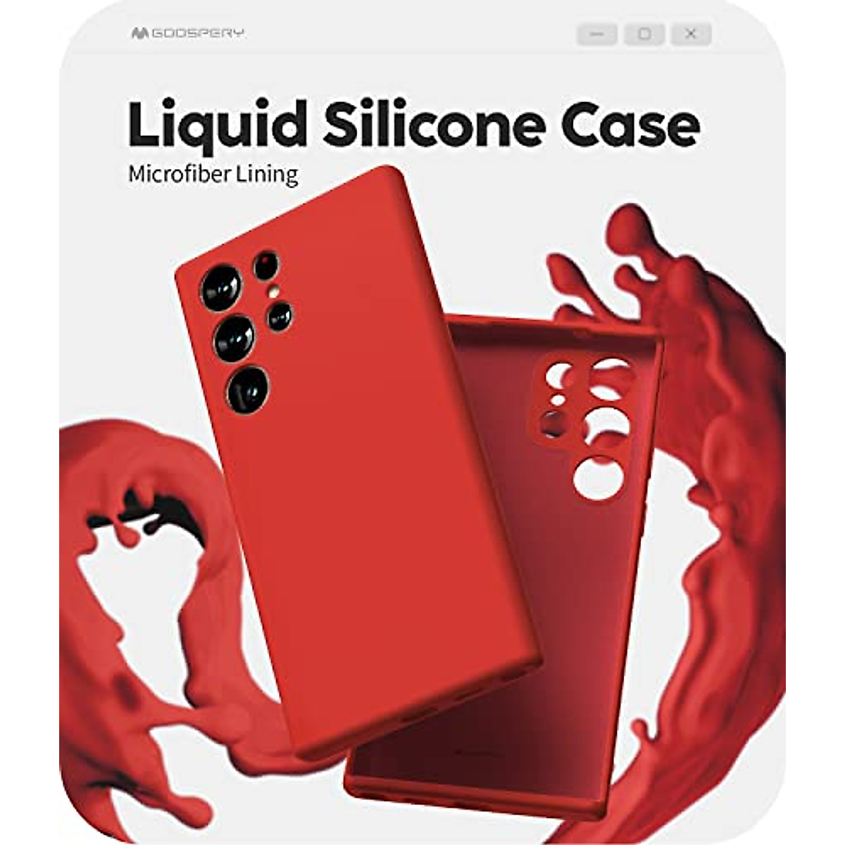 GOOSPERY Liquid Silicone Designed for Galaxy S23 Ultra Case Silky-Soft Touch Full Body Protection Shockproof Cover Case with Soft Microfiber Lining - Red