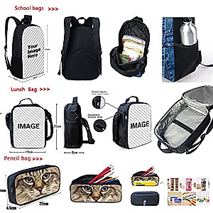 SCRAWLGOD Guitar Print 3 in 1 School Backpack Lunch Box Pencil Case Set for Boys Girls Shoulder Bookbag Schoolbag for College Student